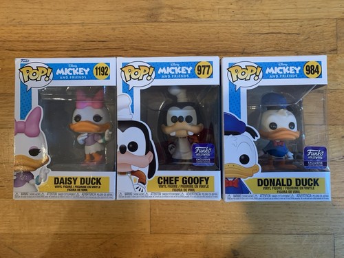 Funko Pop! Vinyl: Disney - Donald Duck, Daisy Duck, Chef Goofy Funko ...