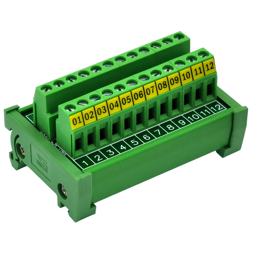 DIN Rail Mount 24A/400V 12 Position Screw Terminal Block Distribution ...