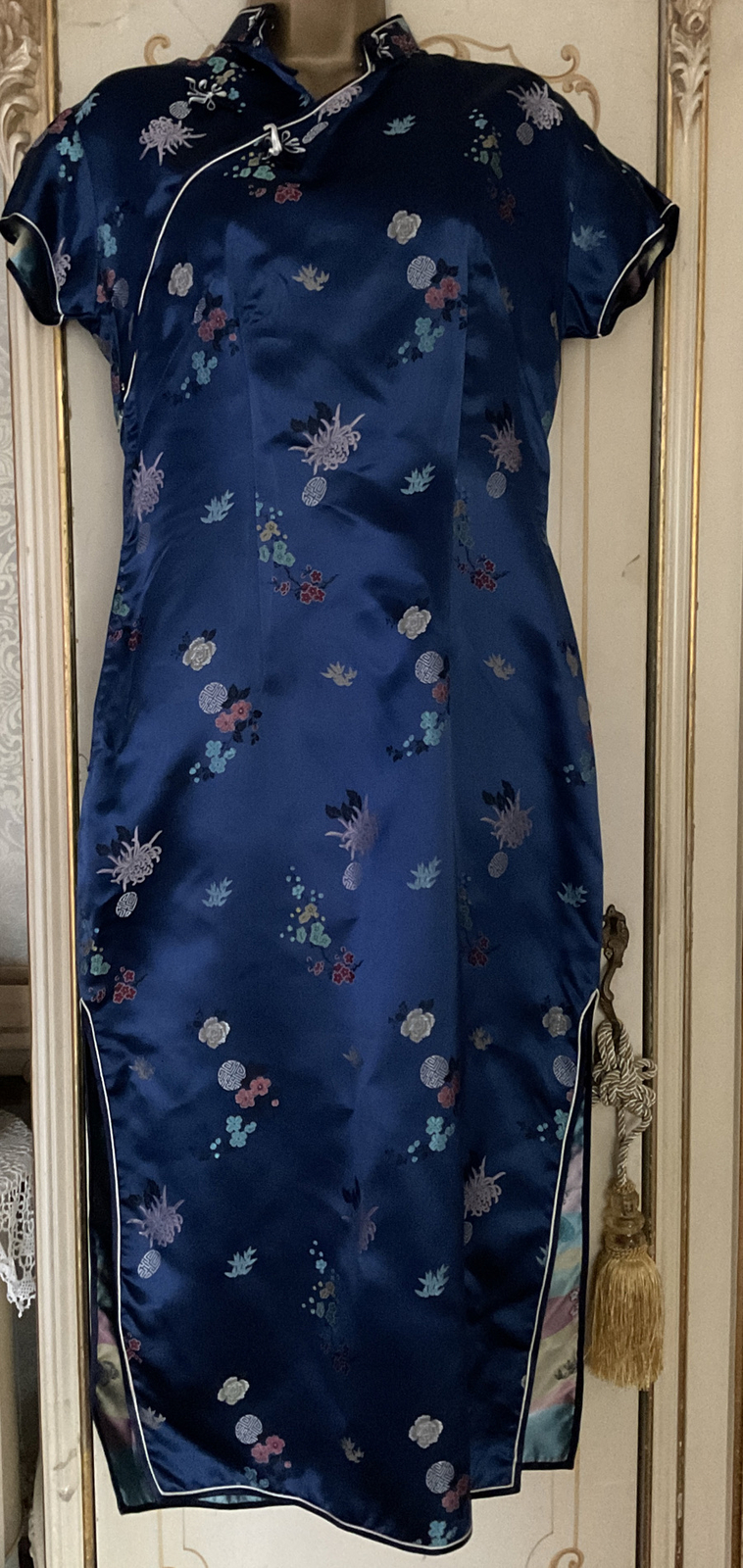 Maxi Chinese Satin Dress Evening / Wedding/ Holiday M… - Gem