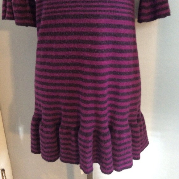 Free People Ruffle Striped Sweater Dress Purple Stripe S Hot Goth | eBay