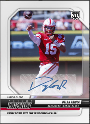 Dylan Raiola 2024 Panini Instant CFB NIL Nebraska DEBUT #DRA /99 Auto ...