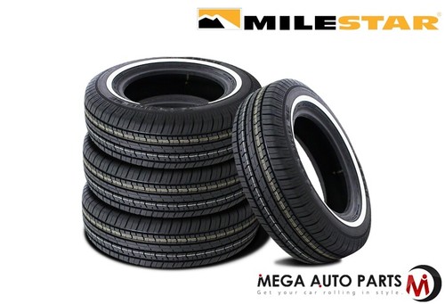 4 Milestar MS775 Touring SLE P195/75R14 92S SL WSW WHITE WALL All ...