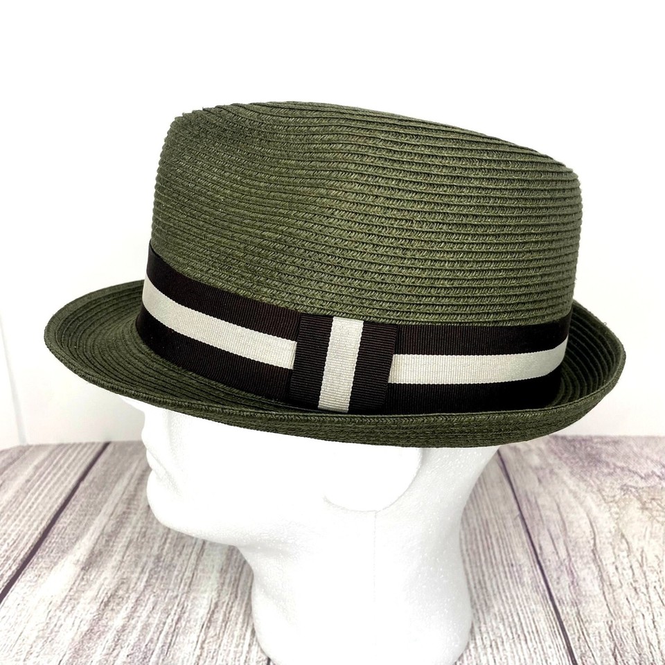 Jaxon Hats Ridley Toyo Straw Trilby Fedora Summer Hat Olive Color Sz ...