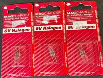 3 PK Maglite Rechargeable Flashlight Mag Charger Replacement Bulb 6V ...