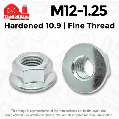 1 M12-1.25 MM Metric Grade Class 10.9 Hex Flange Nuts JIS Fine Thread J ...