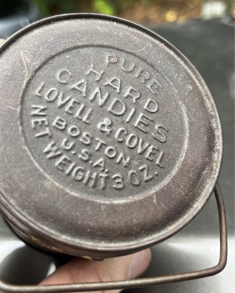 Antique Lovell & Covel hard candy 3 little pigs litho bucket tin pail ...