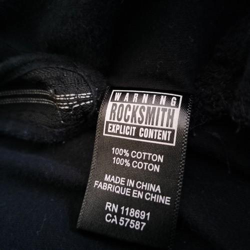 Rocksmith Logo Street Fashion Kangaroo Pocket Black Side Zipper T-Shirt ...