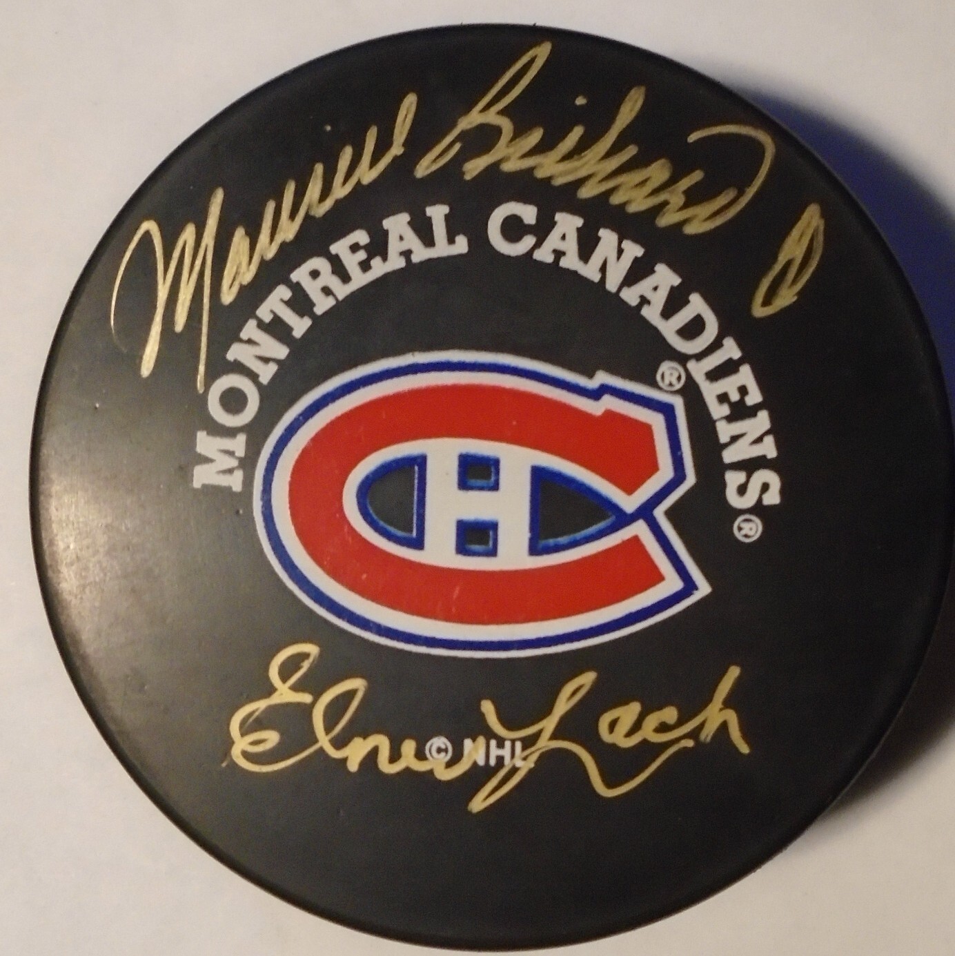 MAURICE RICHARD AND ELMER LACH AUTOGRAPHED PUCK MONTREAL CANADIENS | eBay