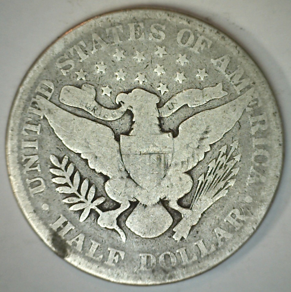 1898 Silver Barber Half Dollar 50c US Type Coin Good Circulated ...
