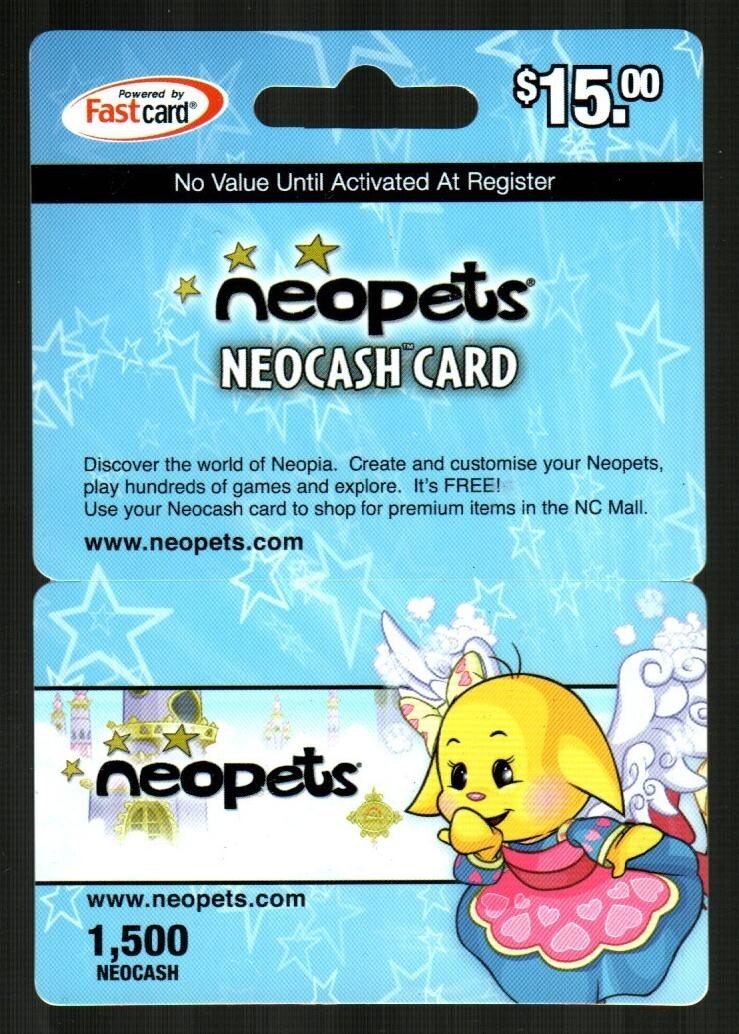 NEOPETS Yellow Kacheek ( 2007 ) Gift Card ( $0 - NO VALUE - Collectible ...