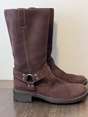 Born Brown Leather Harness Boots Womens Size 7.5 | eBay