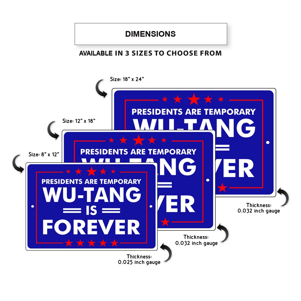 Presidents Are Temporary Wu-Tang Is Forever Office Home Aluminum Metal ...