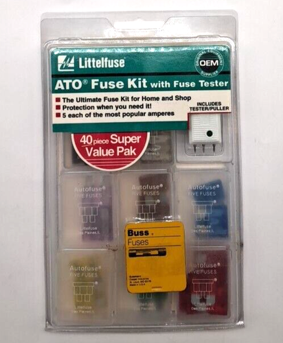 Littelfuse ATO Fuse Kit with tester puller #094400 Super Value Pack 40 ...