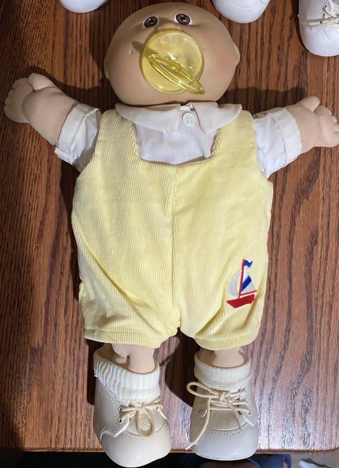 Vintage Cabbage Patch Kids Blonde Brown Bald Lot Yellow Outfits TLC (LL ...