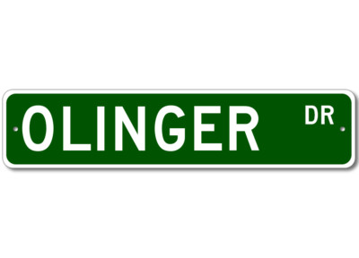 Olinger Drive Street Sign Personalized Custom Last Name Metal Sign ...