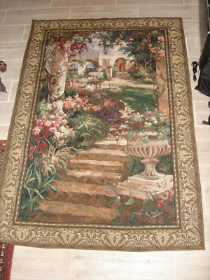 Large 54 x 80 Wall Hanging Tapestry "ANCIENT GARDEN URN " by Vail Oxley ...