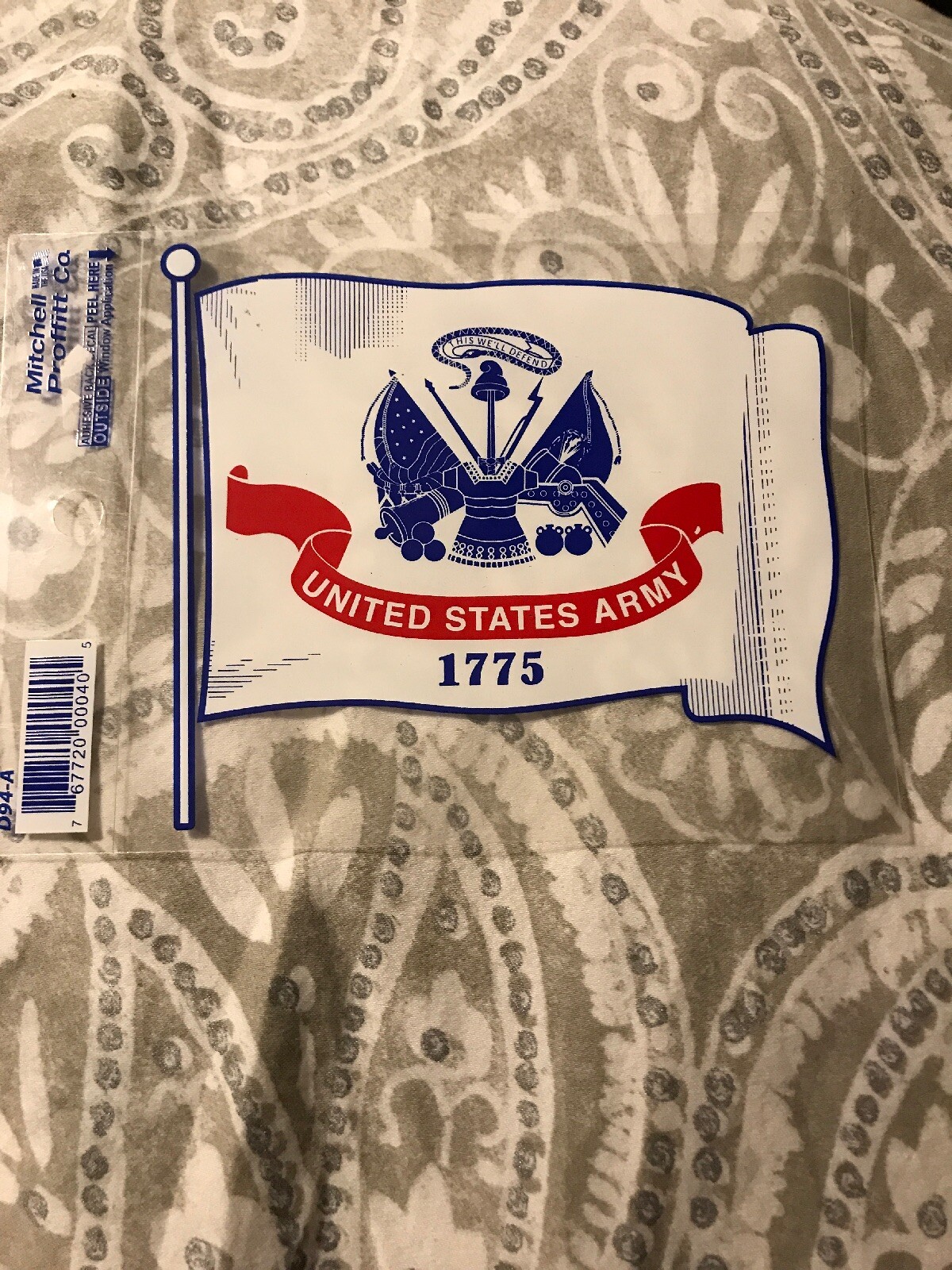 2 Pack US Army Window Sticker Cling Peel-Off 4.25" x 4.75" Military ...