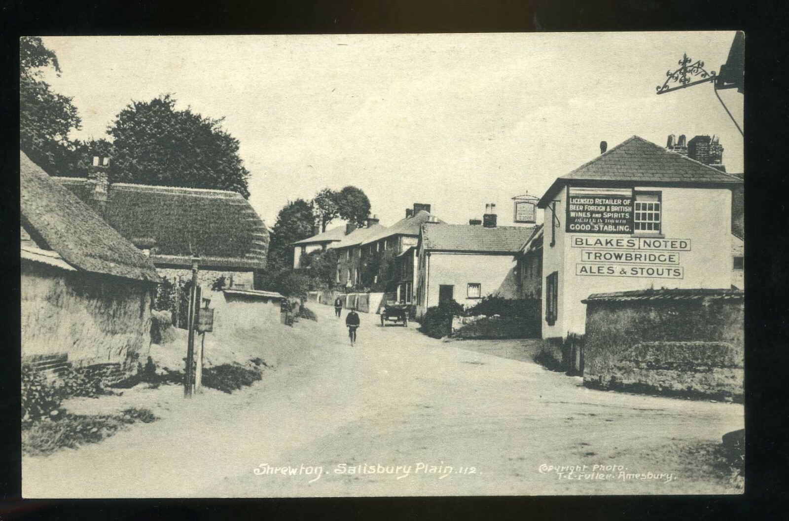 SHREWTON Wiltshire Village street scene by the George Inn / houses ...