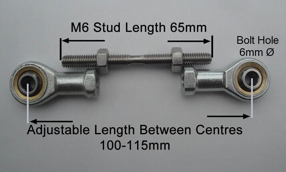 M6 Rod Ends RH & LH Thread Rose Joint Tie Track Rod End Gear Link ...