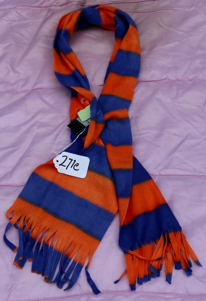 FLEECE SCARVES BLACK + ORANGE BY EROS SCARF SIZE M, 55 X 8 INCHES -TAG ...