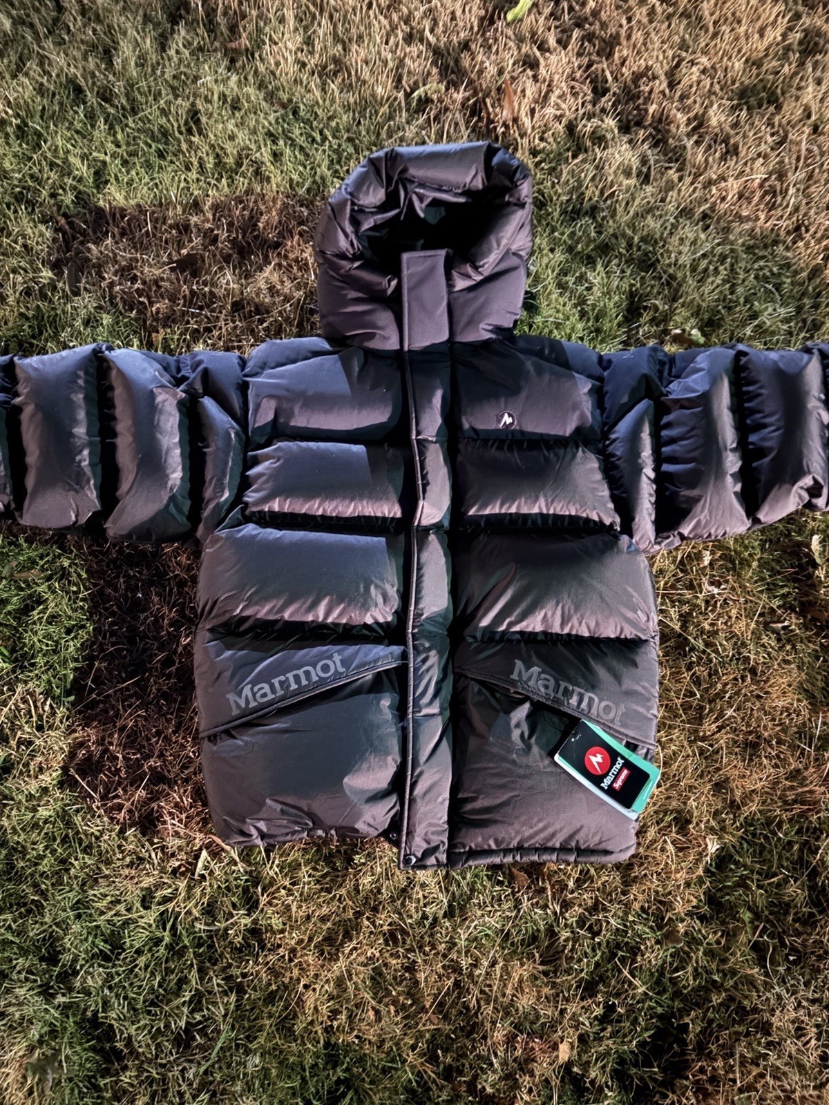 Marmot Supreme Hooded Padded Black Puffer Jacket Men's Size S | eBay