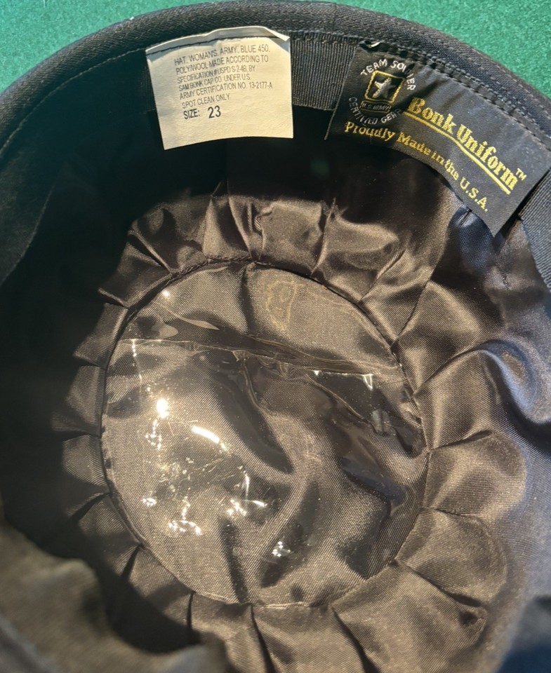 ASU ARMY SERVICE UNIFORM FEMALE WOMEN’S DRESS BLUE CAP HAT SIZE 23 | eBay