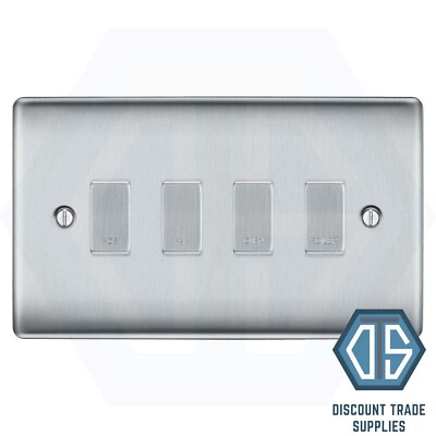 BG Brushed Steel Custom Grid Switch Panel Labelled Kitchen Appliance 4 ...