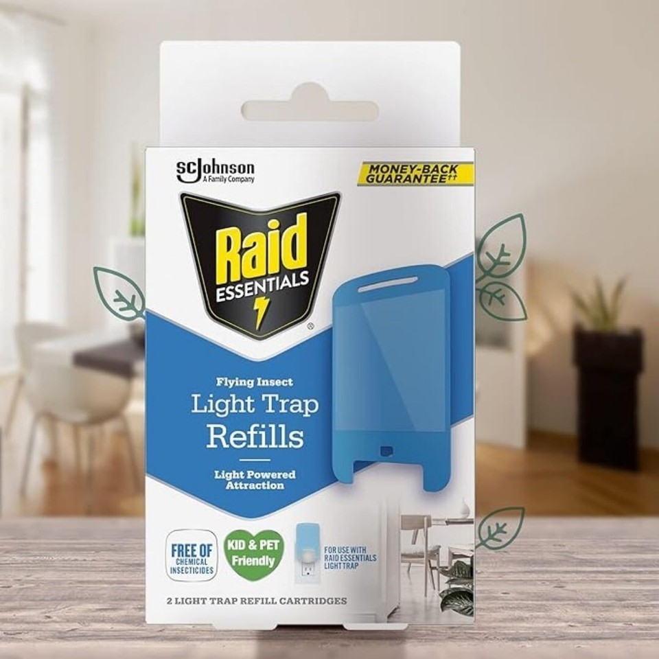 Raid Essentials Flying Insect Light Trap Refills, Box of 2 Refill ...