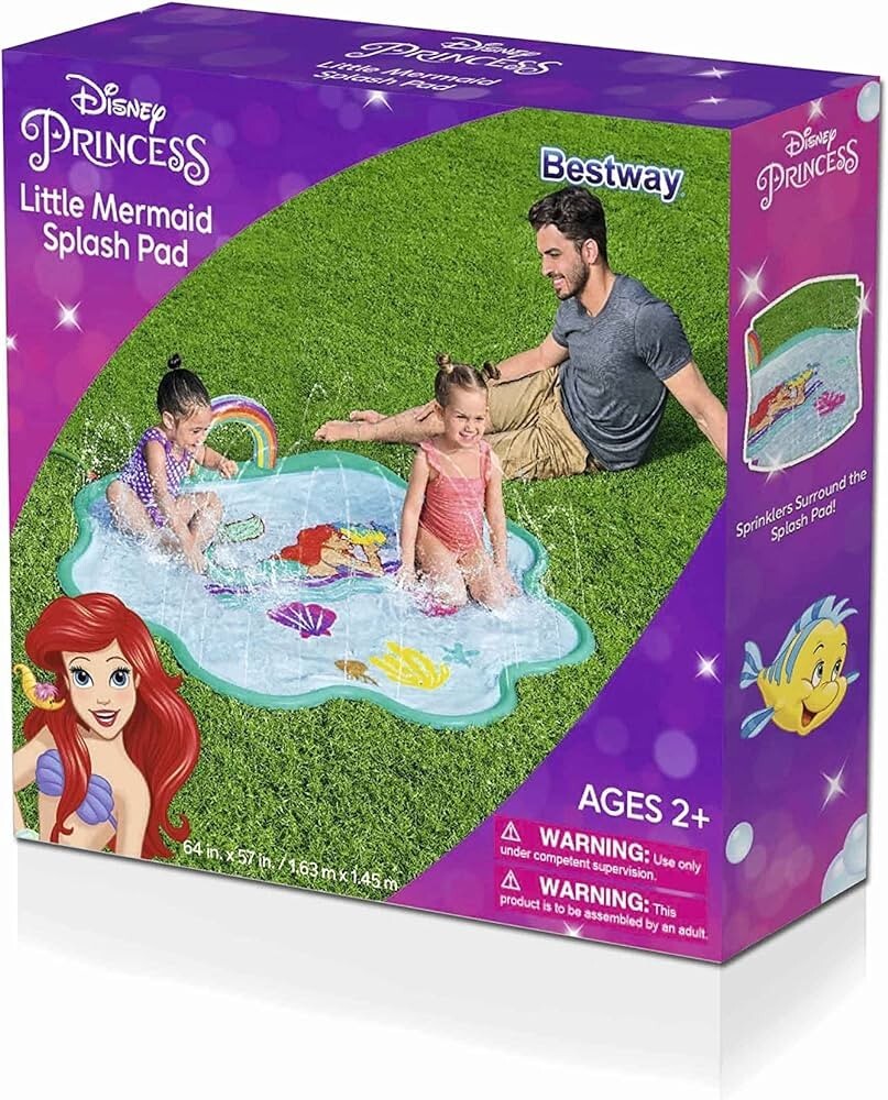 Bestway Disney Princess Little Mermaid Water Sprinkler Splash Pad Toy ...