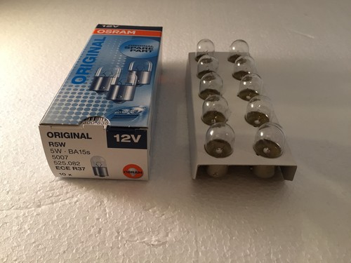 50 Piece Osram Lamp 12V 5W BA15s Lamp Bulbs Sphere Lamp R5W 5007 Ece ...