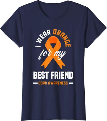 I Wear Orange For My Best Friend COPD Warrior COPD Ladies' Crewneck T ...