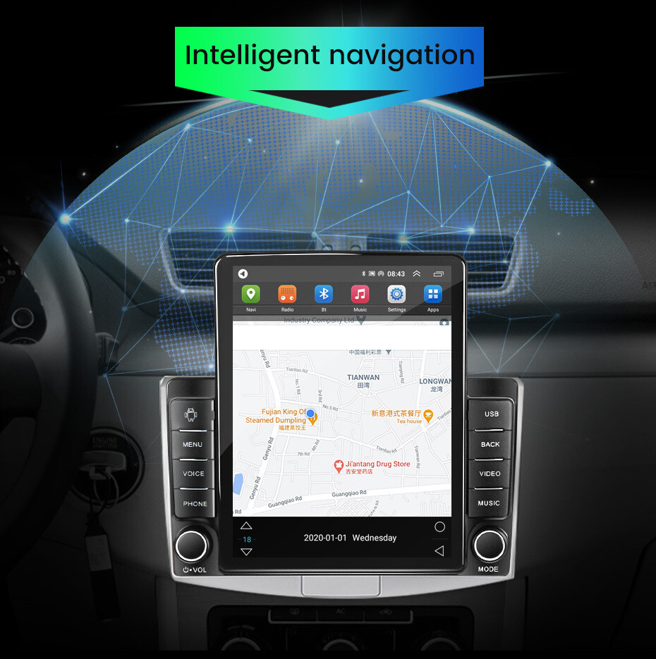 9.7"Android 13 Head Unit Radio GPS SAT Navi Carplay BT For Toyota Vitz ...