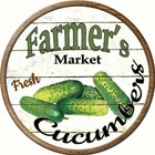 Farmers Market Fresh Cucumbers 12" Round Metal Sign Rustic Retro ...
