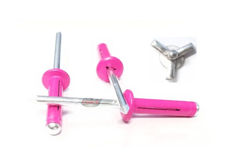 Pink 3/16" Small Head Tri-Fold Exploding Aluminum Mandrel Pop Rivets 50 ...