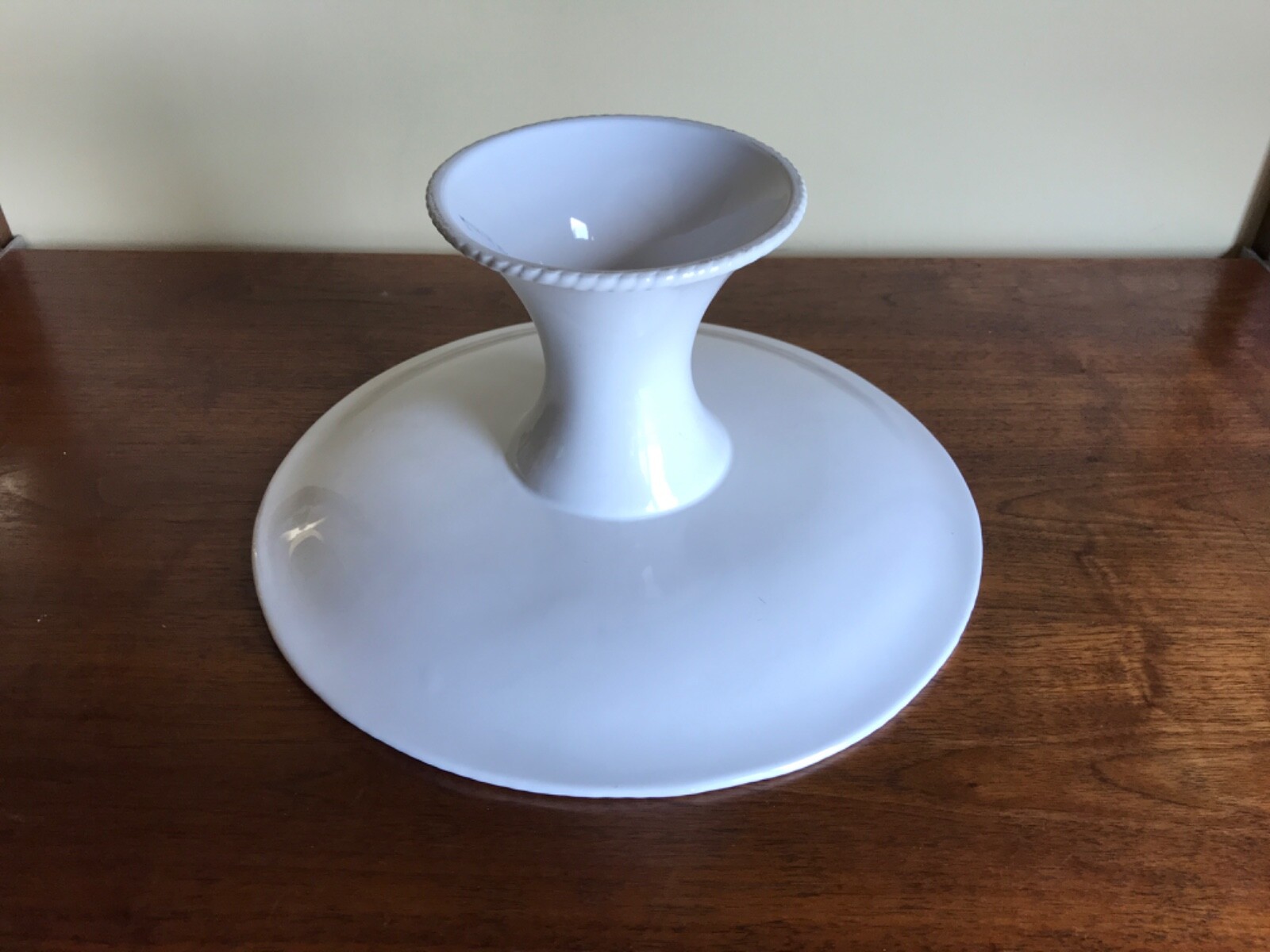NEUWIRTH Portugal White Ceramic Basket Weave Cake Stand Pedestal Foot ...