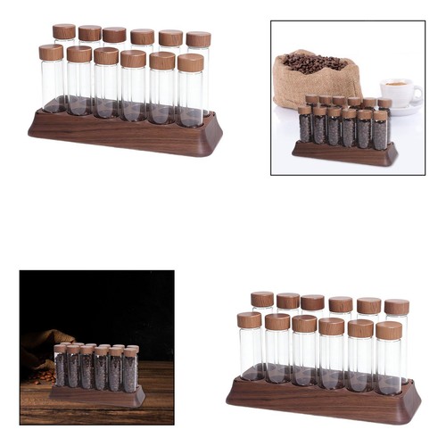Coffee Bean Storage Tube Dosing Glass Vials Kitchen Cafe Single Dose ...