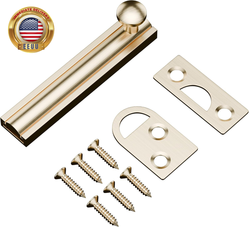 3 Inch Solid Brass Surface Bolt, Heavy Duty Concealed Slide Surface ...