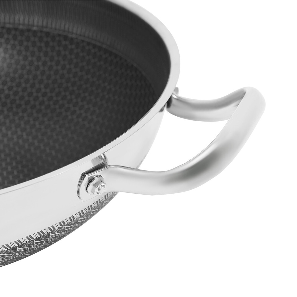 Skillet With Lid 14 Inch Non Stick Paella Pan Stainless Steel Frying ...