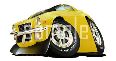 1970-72 z28 Muscle Car Replica Cartoon T-shirt #6826 camero automotive ...