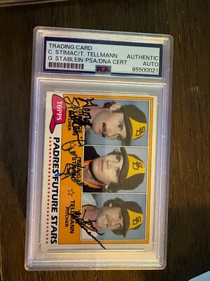 Craig Stimac 1981 Topps Padres Future signed autographed baseball card ...