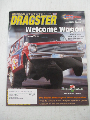 NATIONAL DRAGSTER MAGAZINE MARCH 18, 2005 GREG LUNEACK MAC TOOLS ...