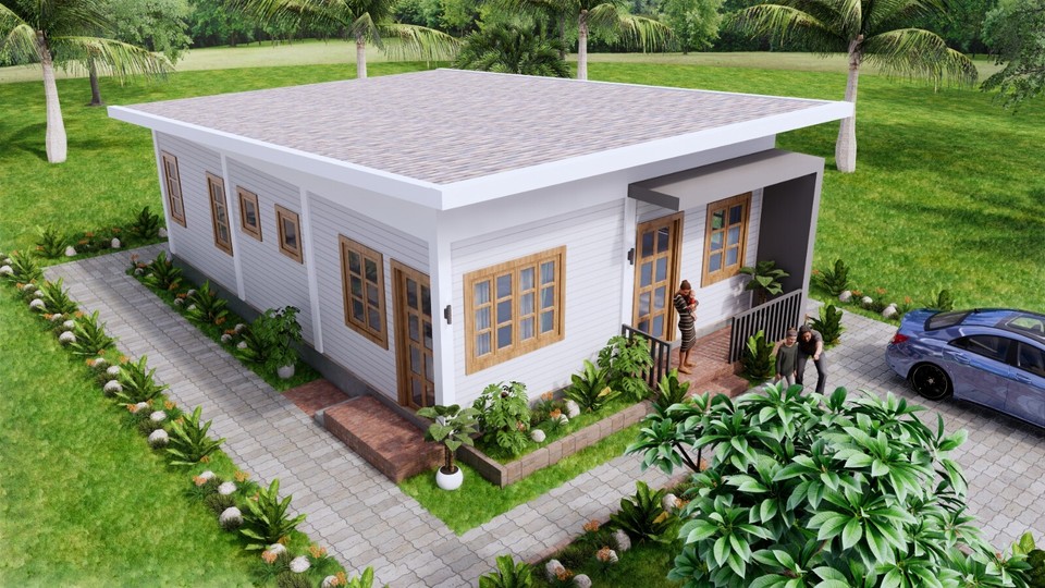 23x33 Feet Small House Plan 7x10 Meter 3 Beds 2 Baths Shed PDF (A4 Hard ...