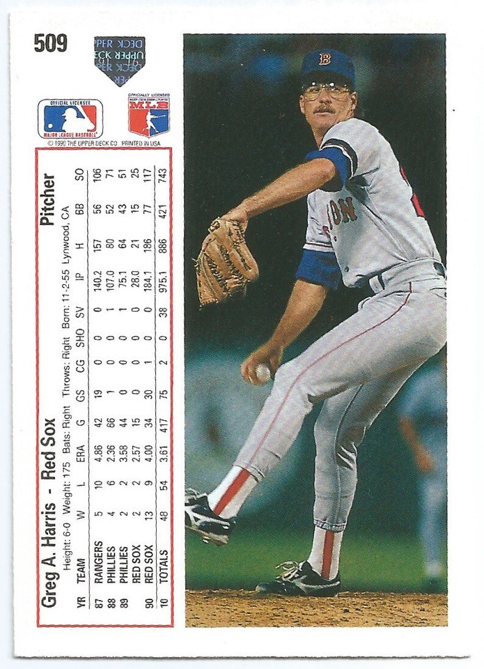 Upper Deck Baseball Card 1991 #509 Greg A. Harris | eBay