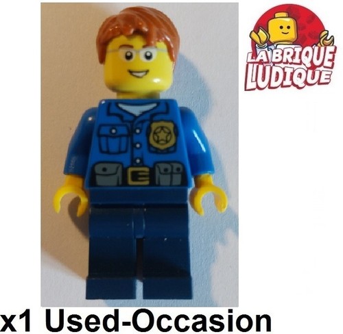 Lego Minifigure City Police Officer Agent Glasses Hair Badge | eBay