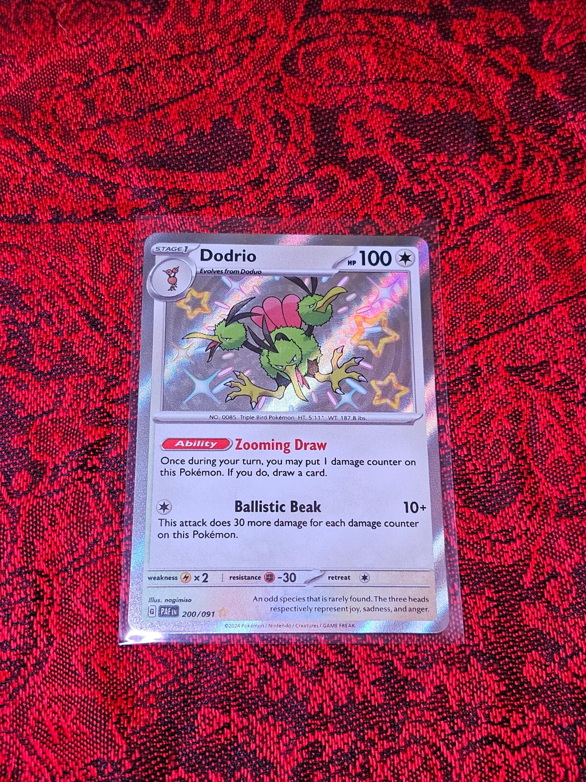 POKEMON ~ SHINY DODRIO ~ 200/091 ~ PALDEAN FATES ~ FOIL ~ RARE NM | eBay