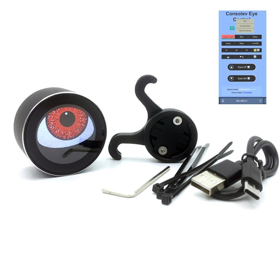 Bicycle Devil Eye Light Multiple Colors + Dynamic Eye Animation USB ...