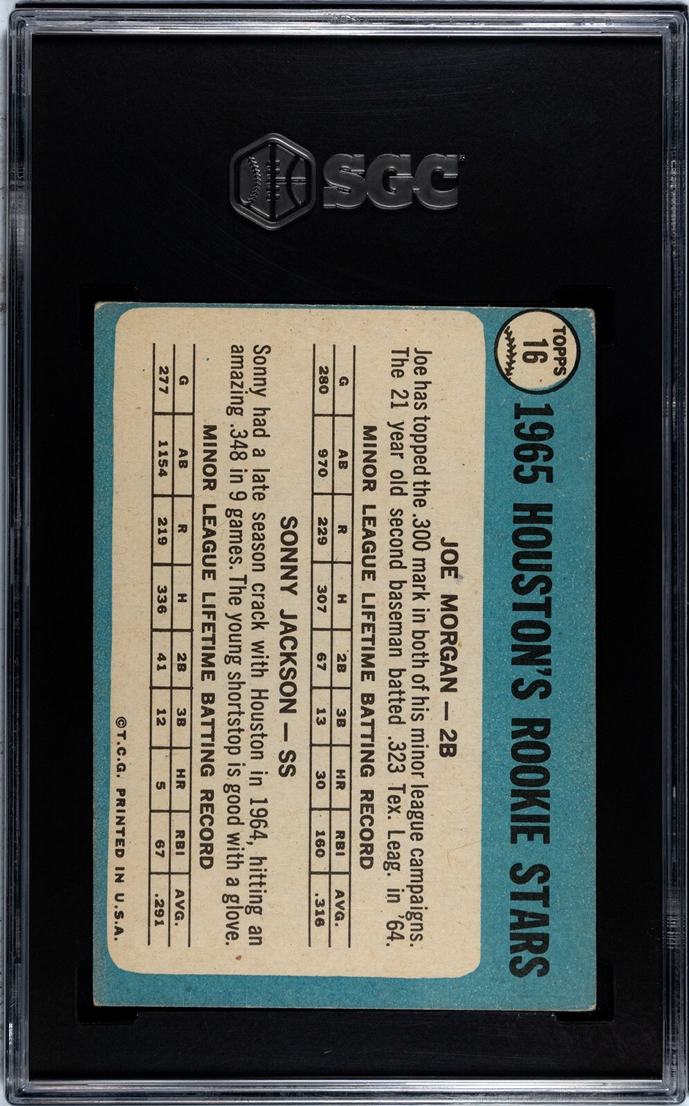 1965 Topps JOE MORGAN ROOKIE Houston Astros Colt .45s #16 SGC 4 VG/EX ...