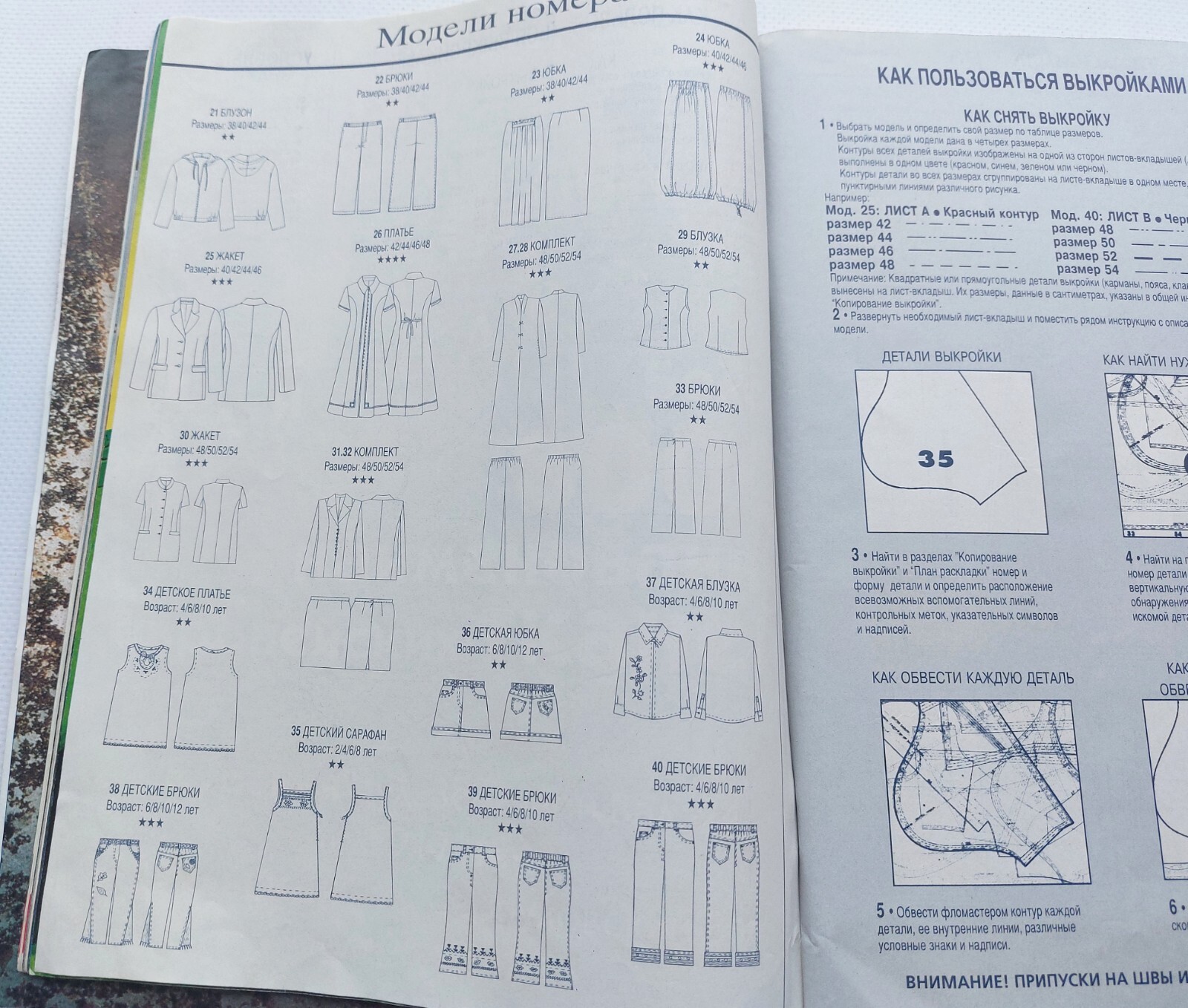 Set 2 BOUTIQUE 4/2001, 6/2000 Vintage sewing magazines Russian. Bad ...