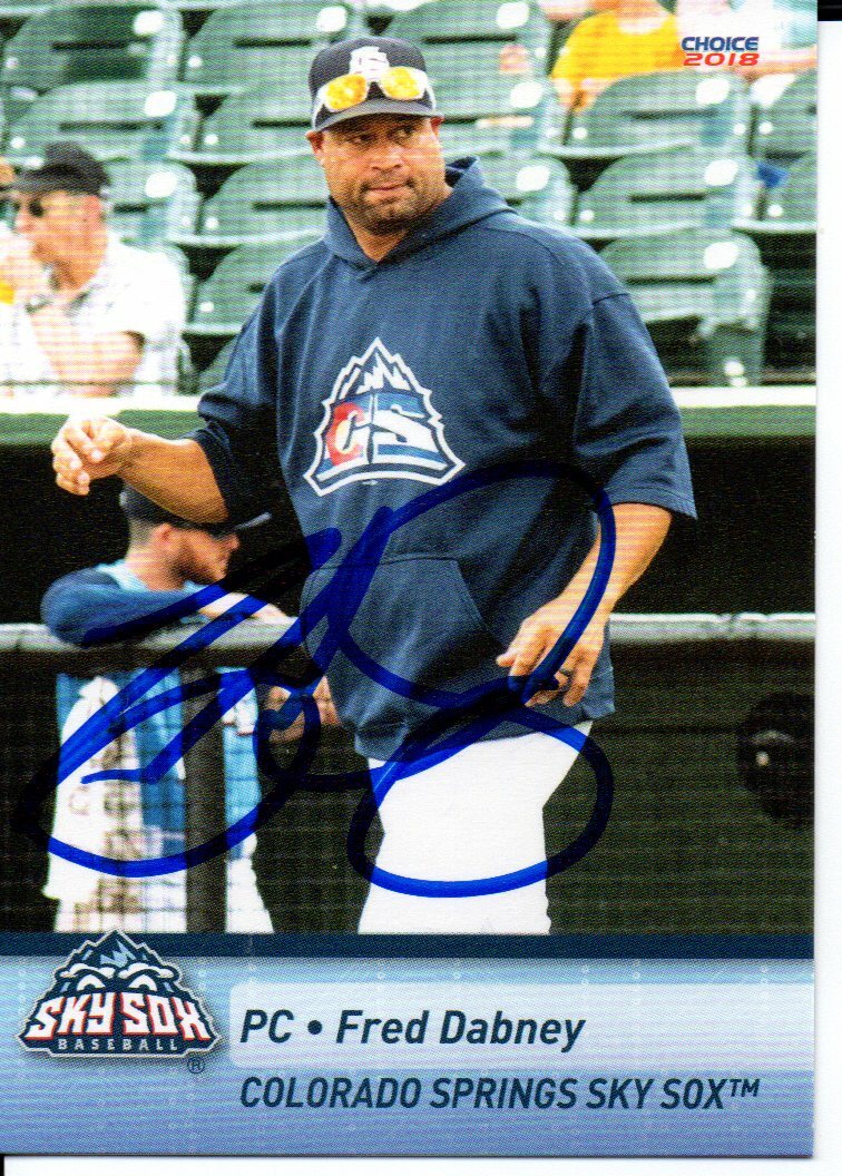 Fred Dabney 2018 Colorado Springs Sky Sox Autographed Signed Card | eBay