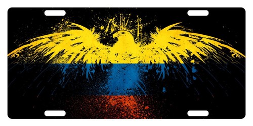 Colombia Flag Custom License Plate Colombian Emblem Eagle Version | eBay